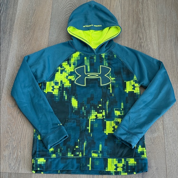 Under Armour | Shirts & Tops | Under Armour Teal Blue And Neon Yellow ...